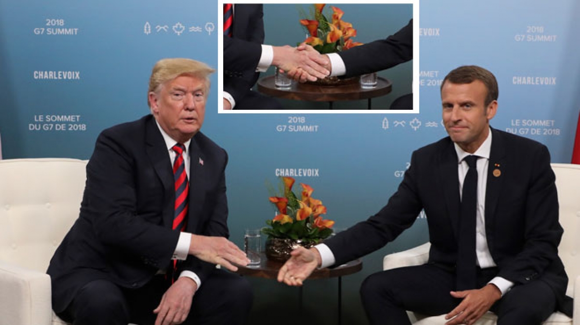 Jeux de mains, jeux de vilains? La poignée de mains Macron-Trump au G7 ...