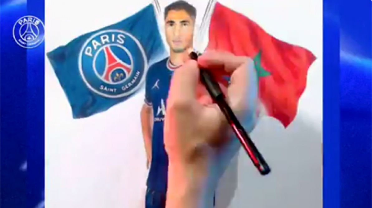 Le PSG annonce l'arrivée d'Hakimi avec un superbe dessin (vidéo) | RTL Info