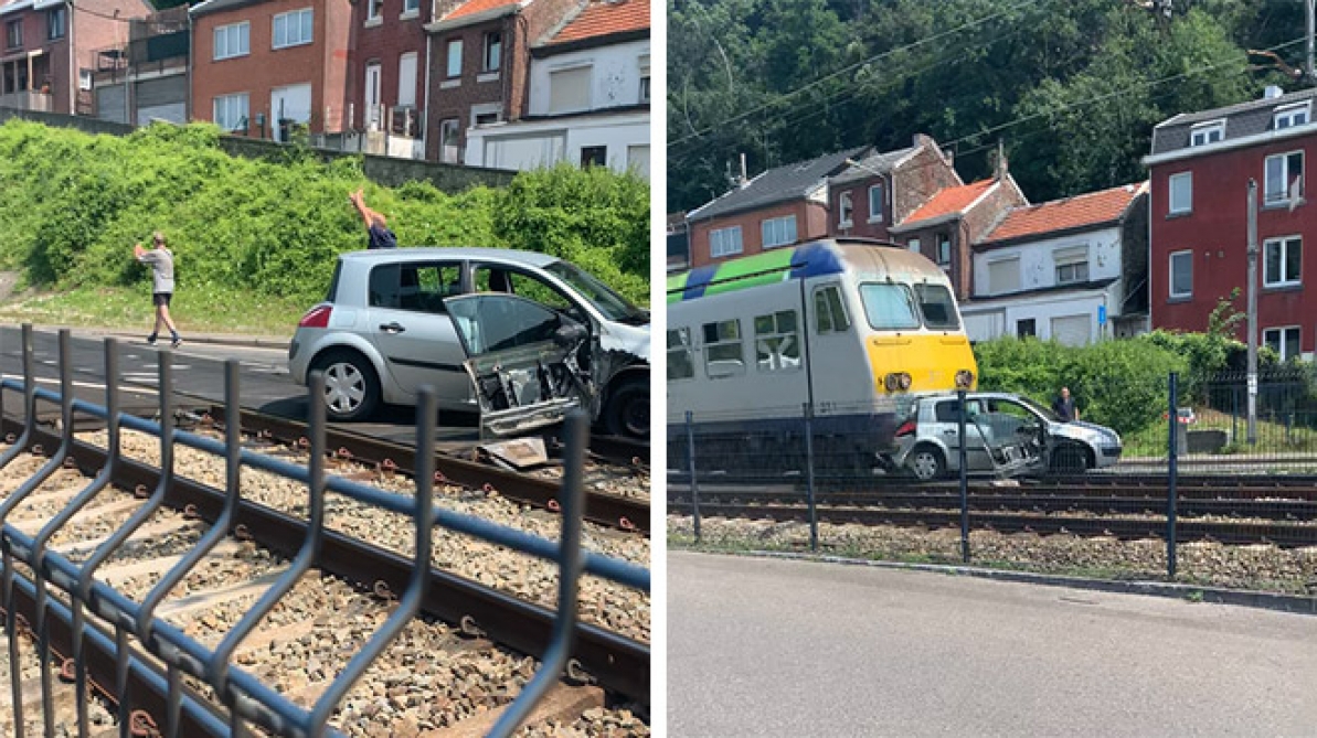 Un train percute une voiture accidentée à Cheratte (vidéo) | RTL Info