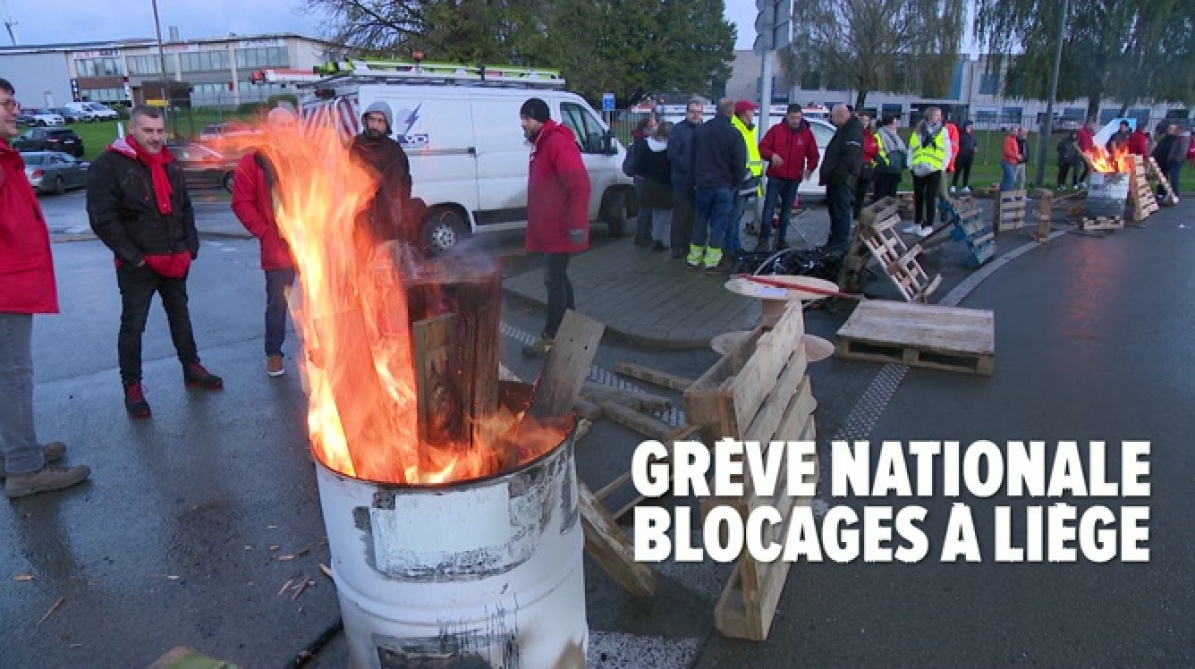 Grève nationale: plusieurs blocages en région liégeoise | RTL Info
