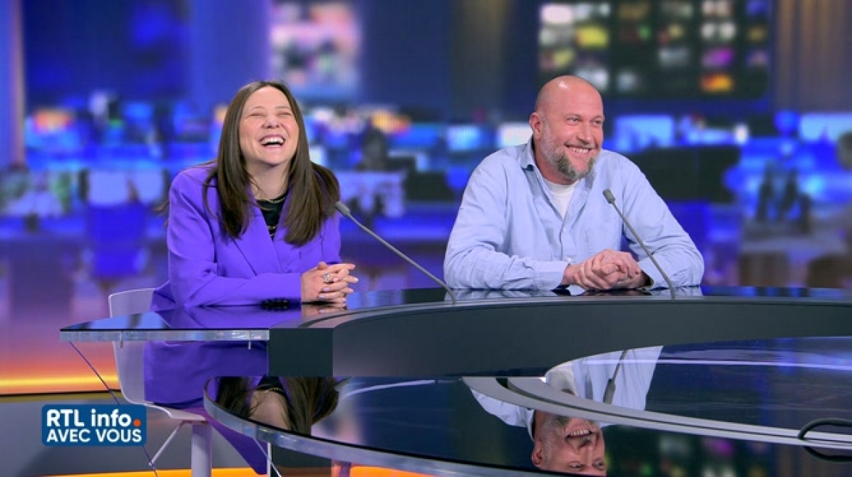 Laura Felpin et François Damiens dans le RTL info Avec Vous du 17 avril ...