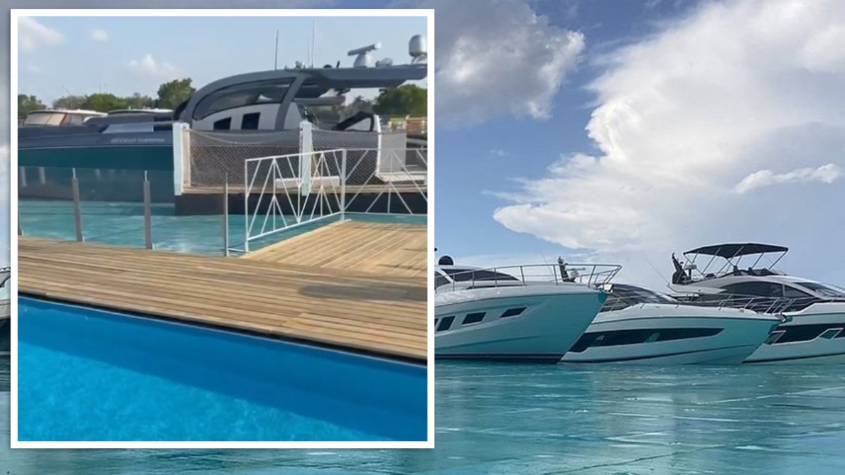 Pas d'eau pour les yachts.... mais une piscine à côté: la "Fake Marina ...