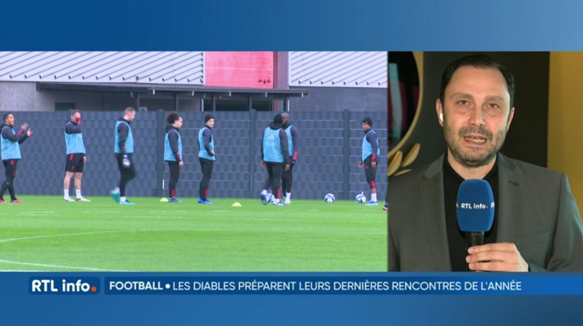 Entraînement des Diables rouges avant le match amical contre la Serbie ...