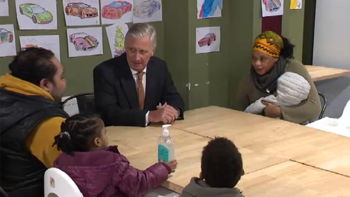 King Philippe Visits Red Cross Homeless Shelter in Brussels: Efforts to ...