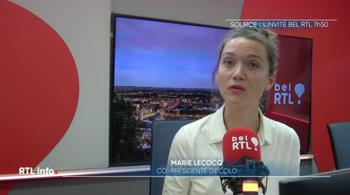 Marie Lecoq, coprésidente d'Ecolo, était l'invitée de 7H50 sur bel RTL ...